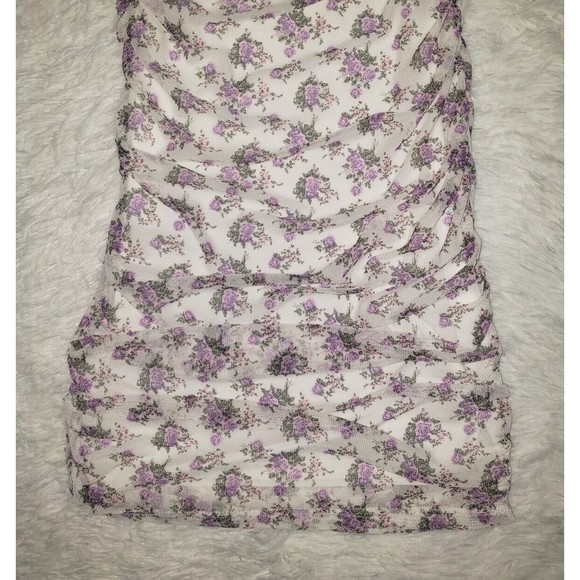 Emprada | Dresses | Nwt Emprada Sz S Mini Dress White Purple Floral ...